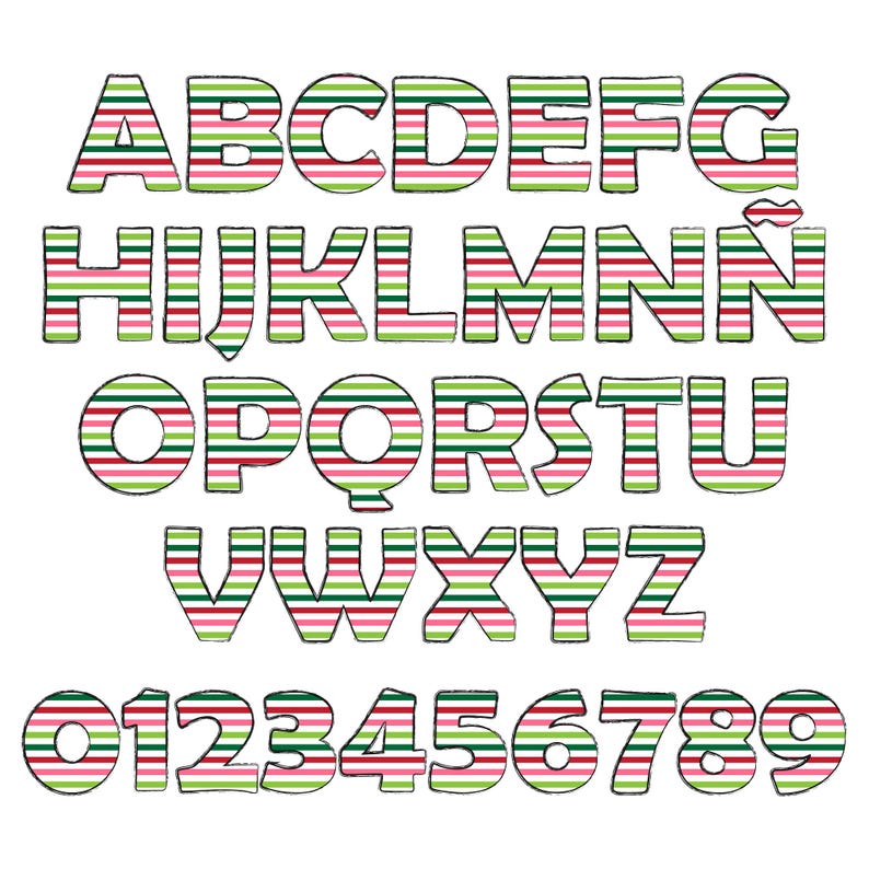 Watermelon Alphabet Clipart, Summer Letters Bundle (PNG Digital Clip ...