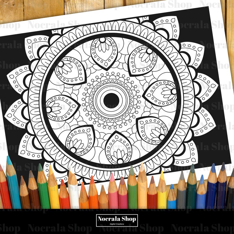 5 affiches géantes de mandala à colorier, affiche à colorier, page de ...