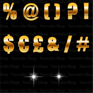 Gold Metallic Alphabet Clipart, Gold Foil Alphabet PNG, Gold Digital ...