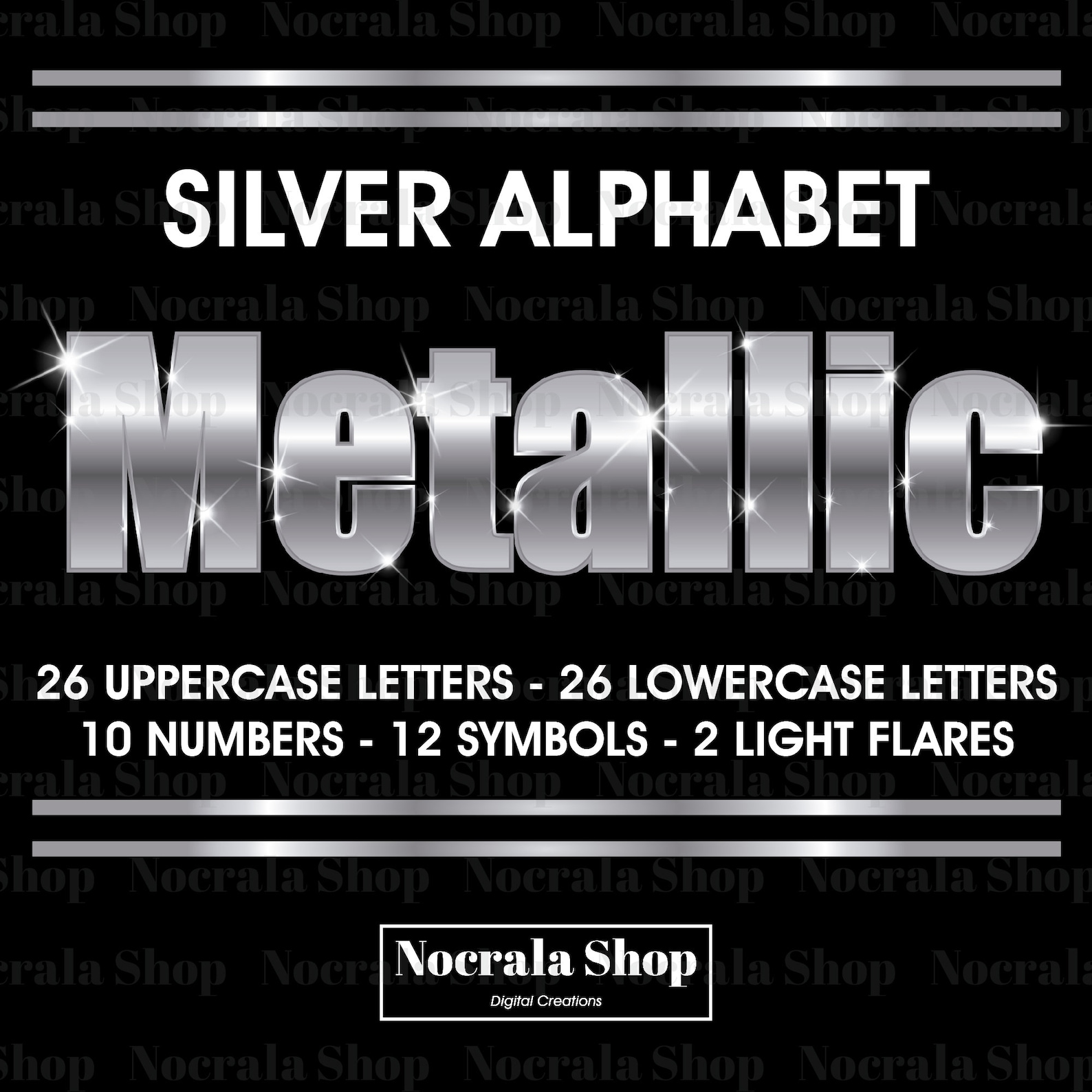 Silver Metallic Alphabet Clipart, Silver Foil Alphabet , Silver Digital ...