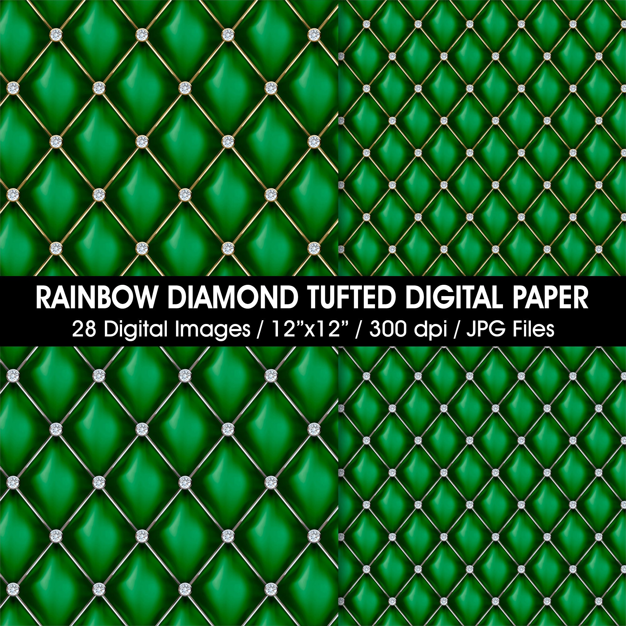 Rainbow Diamond Tufted Digital Paper, Pastel Scrapbook Papers, Luxury ...