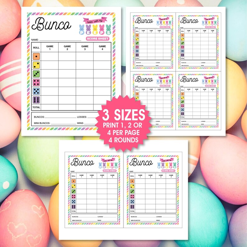 Easter Peeps Bunco Party Game Bundle (PDF Download) - Etsy