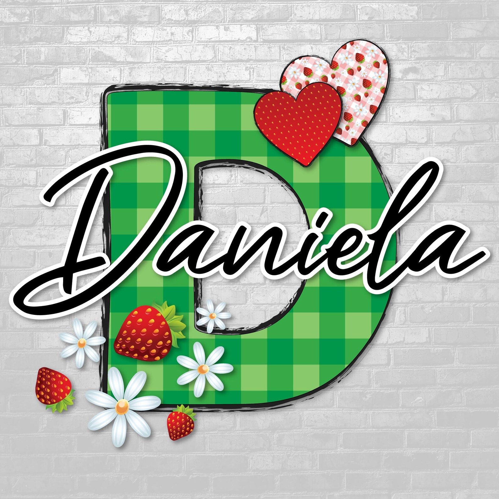 4 Strawberry Alphabets Clipart, PNG Digital Clip Art, Strawberry ...