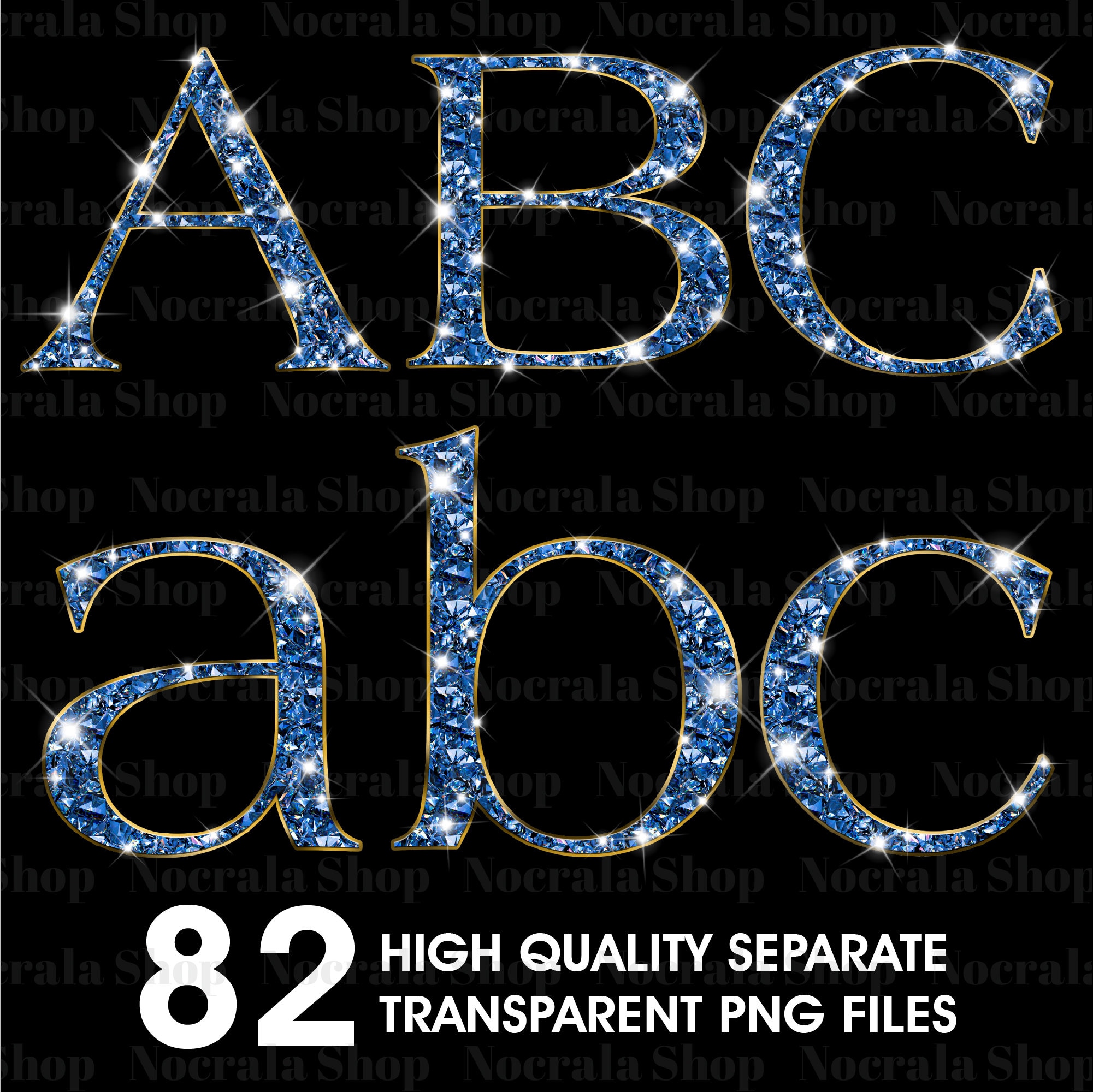 Blue Diamond Alphabet Clipart, Glam Letters PNG (digital Download) - Etsy