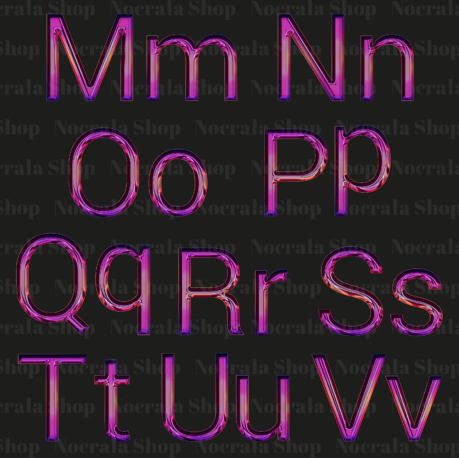 Rainbow Chrome Alphabet Clipart, PNG Clip Art, Rainbow Chrome Letters ...