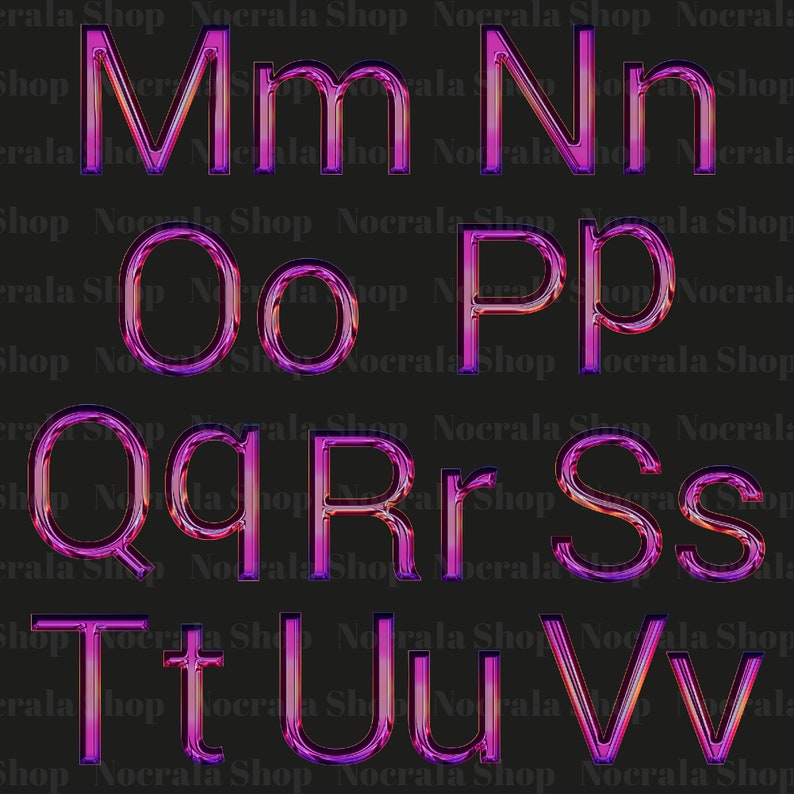 Rainbow Chrome Alphabet Clipart, High Shine PNG (digital Download) - Etsy