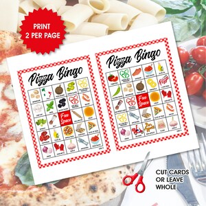 30 Pizza Bingo Cards, Pizza Bingo, Fun Pizza Party Game, Nurse Pizza ...
