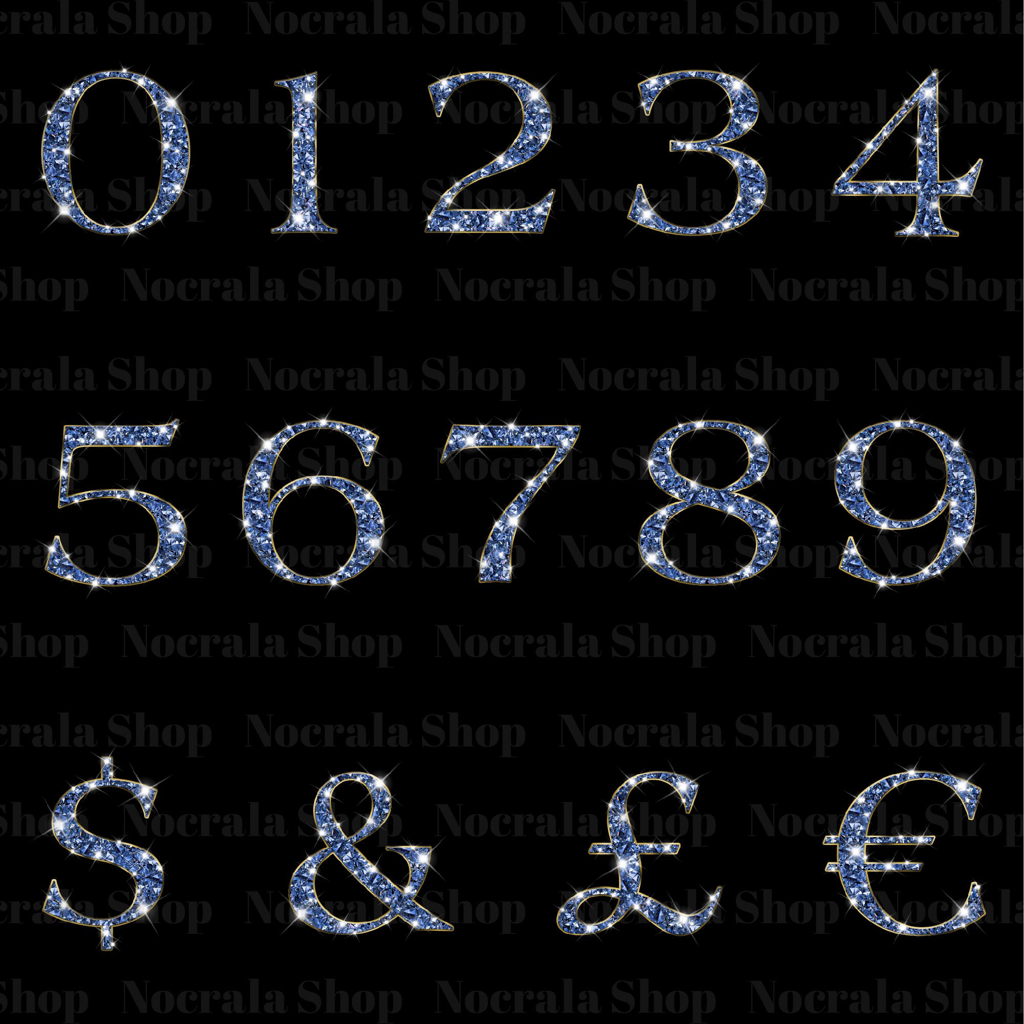 Blue Diamond Alphabet Clipart, Glam Letters PNG (digital Download) - Etsy