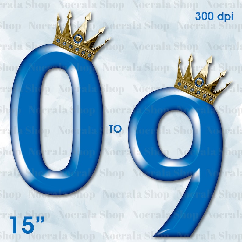 Baby Prince Numbers Clipart, Baby Boy Numbers, Baby Blue Numbers, Royal ...