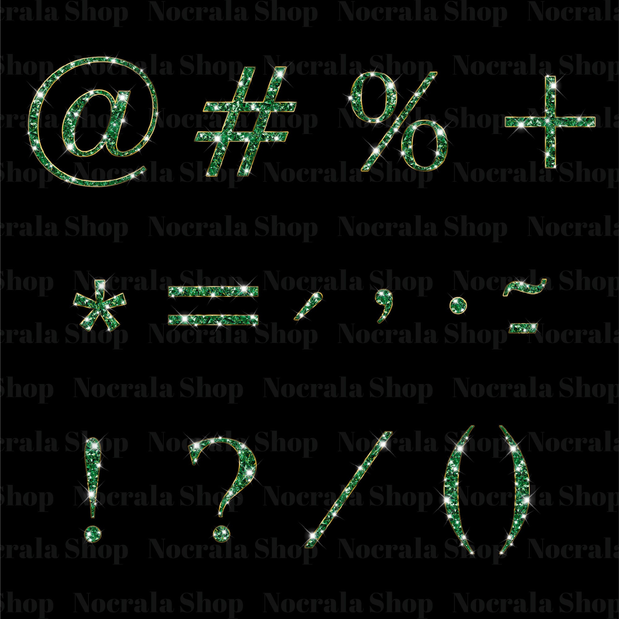 Green Diamond Alphabet Clipart PNG Digital Clip Art - Etsy