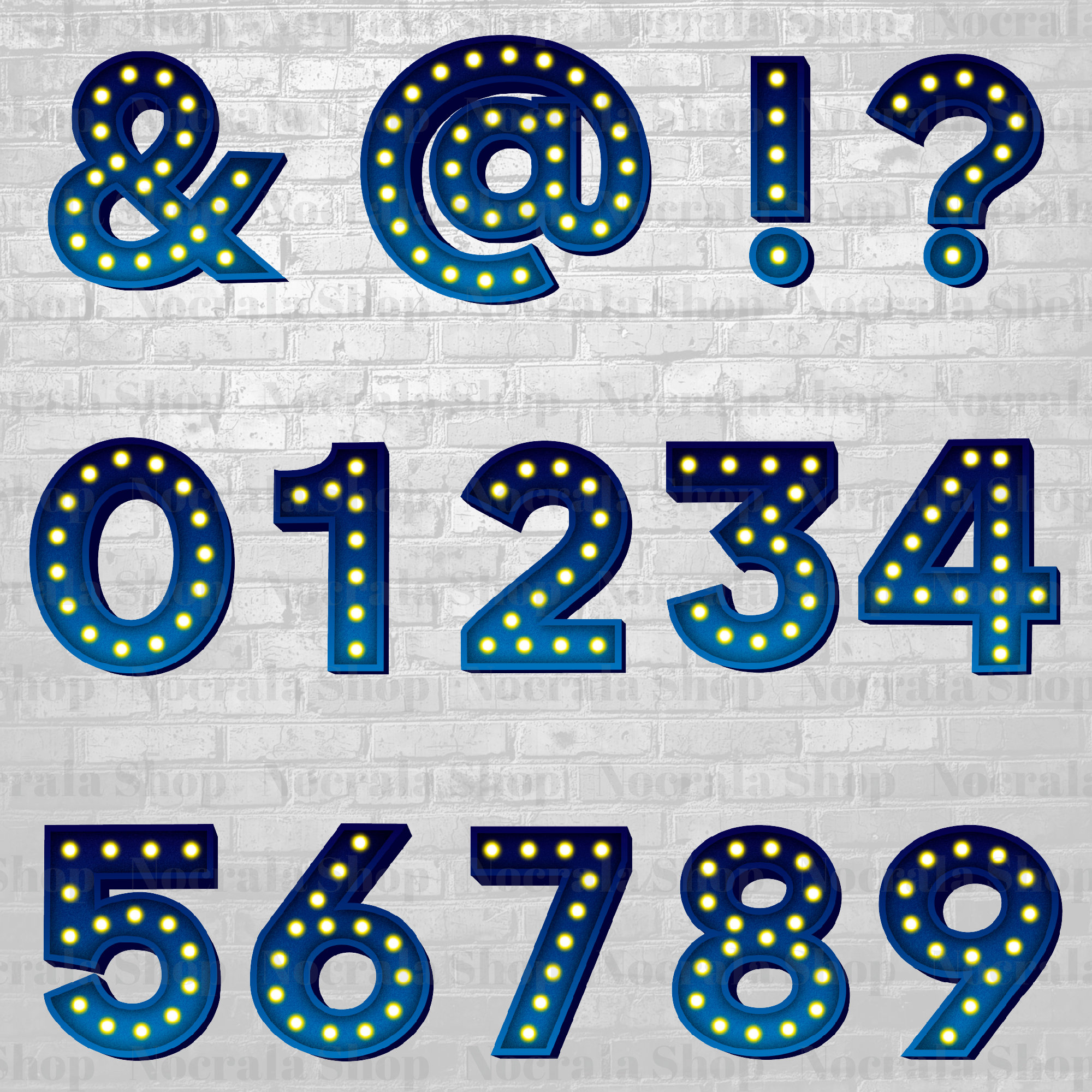 Navy Blue Marquee Alphabet Clipart, Marquee Letters & Numbers, PNG ...