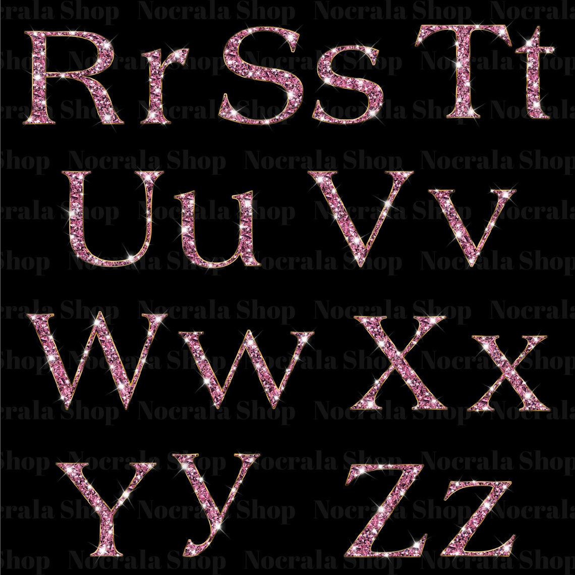 Pink Diamond Alphabet Clipart, PNG Digital Clip Art, Pink Diamond Letters, Numbers, Symbols ...
