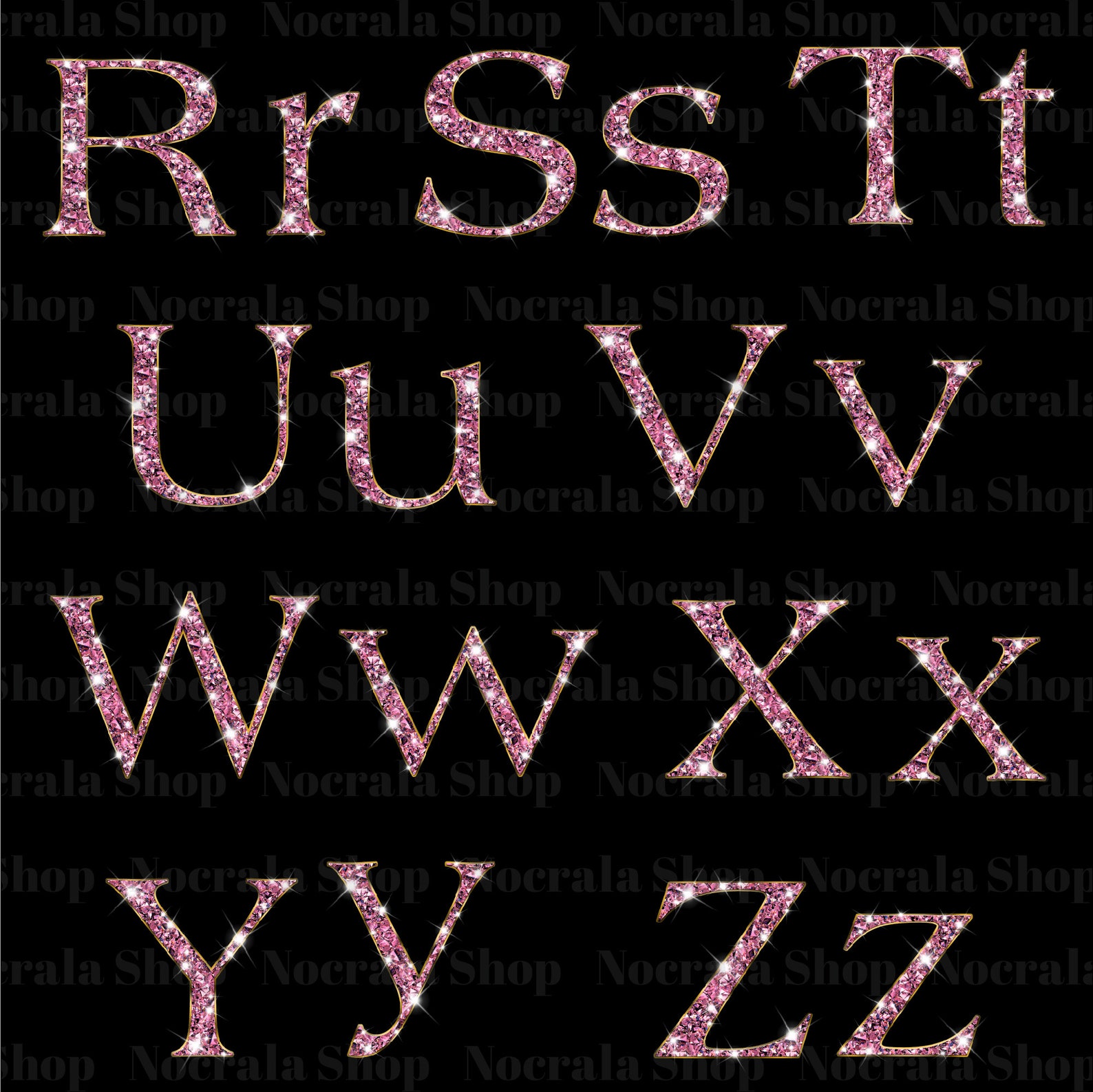 Pink Diamond Alphabet Clipart, Glam Letters, Numbers, Symbols (PNG ...