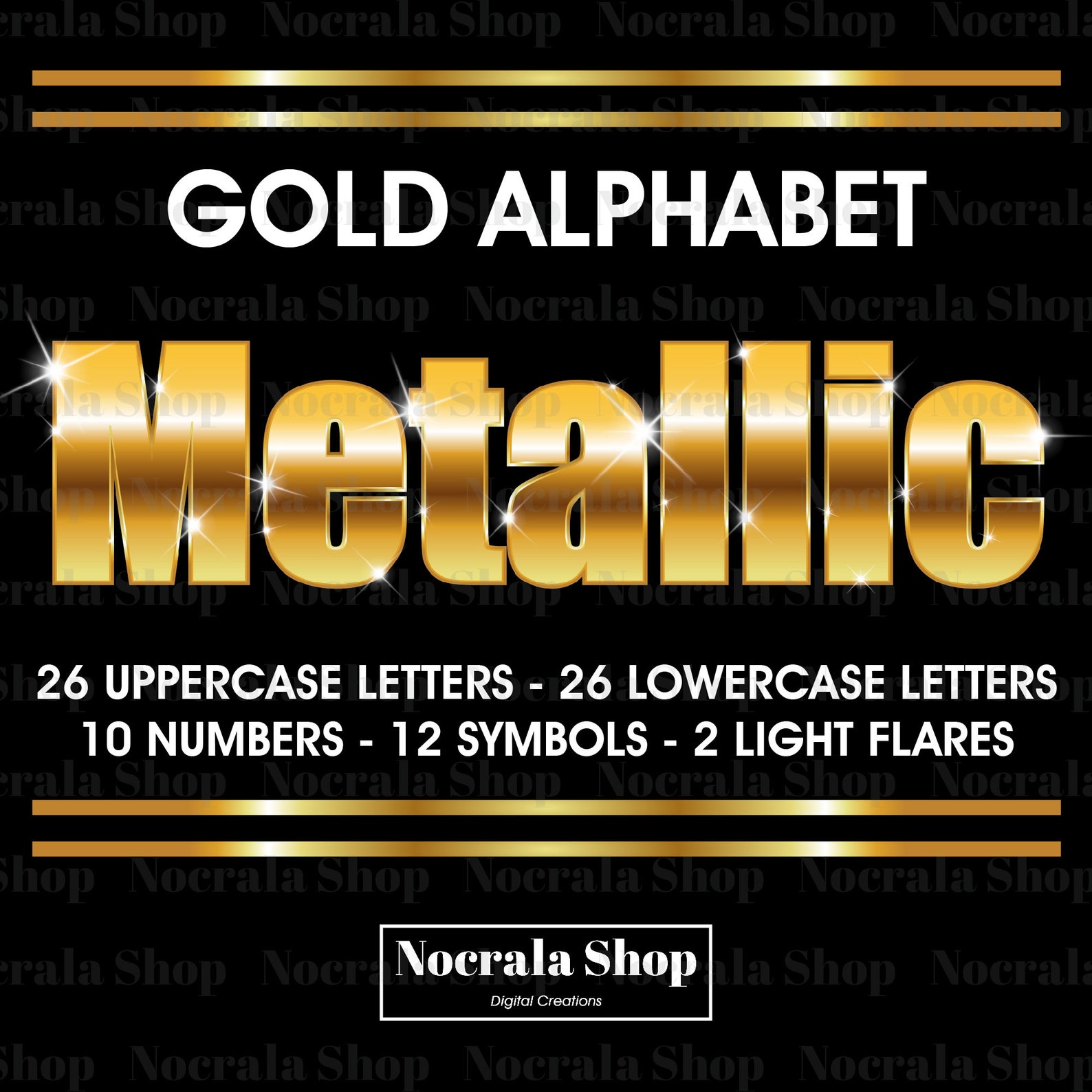 Gold Metallic Alphabet Clipart, Gold Foil Alphabet PNG, Gold Digital ...
