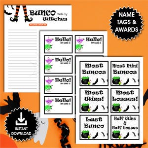 Halloween Bunco Party Game Bundle, Witches Theme (PDF Download) - Etsy