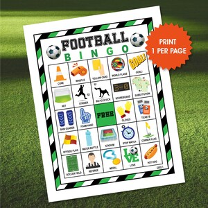 40 Football Bingo Cards, Soccer Party Game, Printable Kids Soccer Game ...