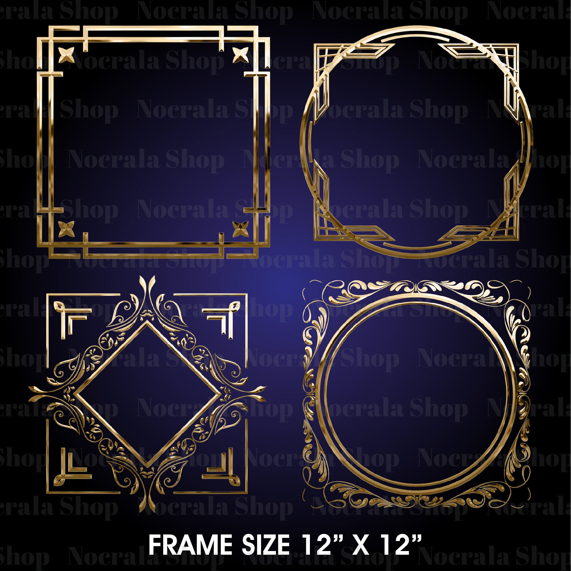 10 Vintage Gold Frames Clip Art Gold Frames Large Frames - Etsy