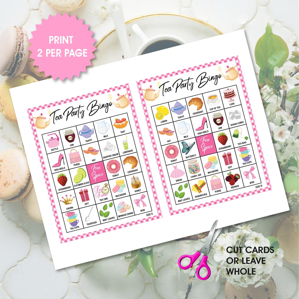 40 Tea Party Bingo Cards, Tea Party Game, Tea Party Activity, Birthday ...