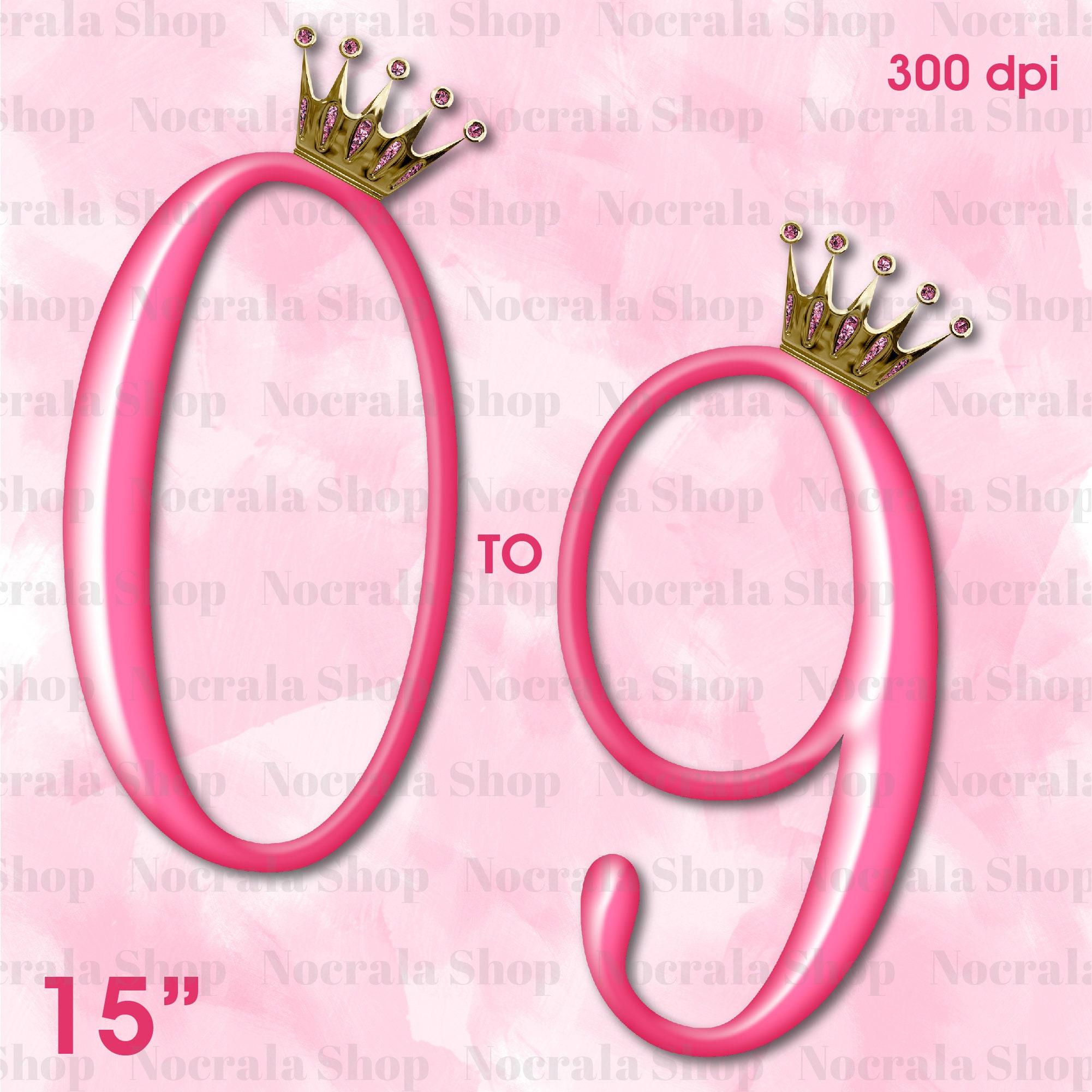 Baby Princess Numbers Clipart, Baby Girl Numbers, Baby Pink Numbers ...