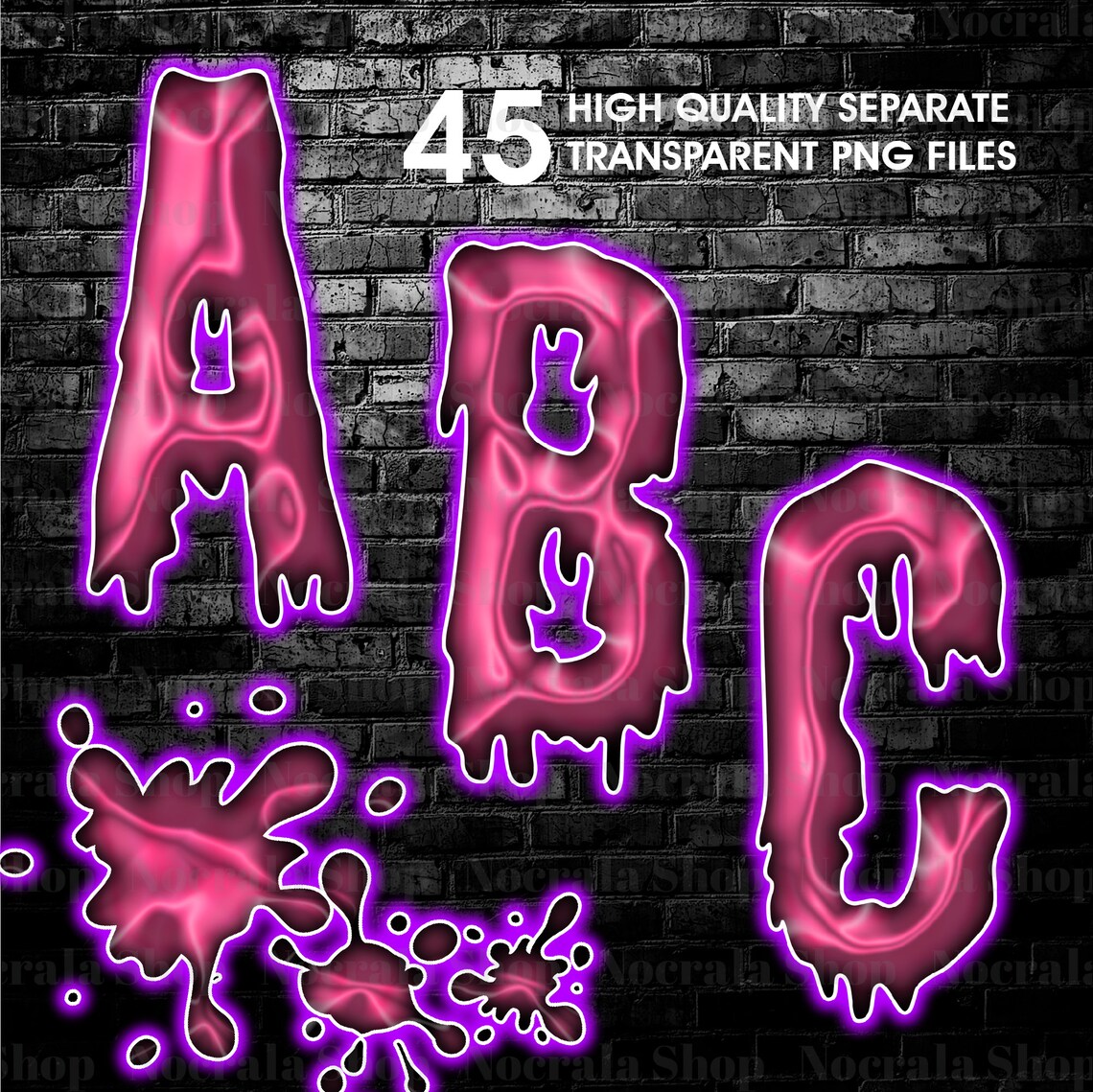Pink Slime Alphabet Clipart, Letters PNG Clipart, Horror Letter ...