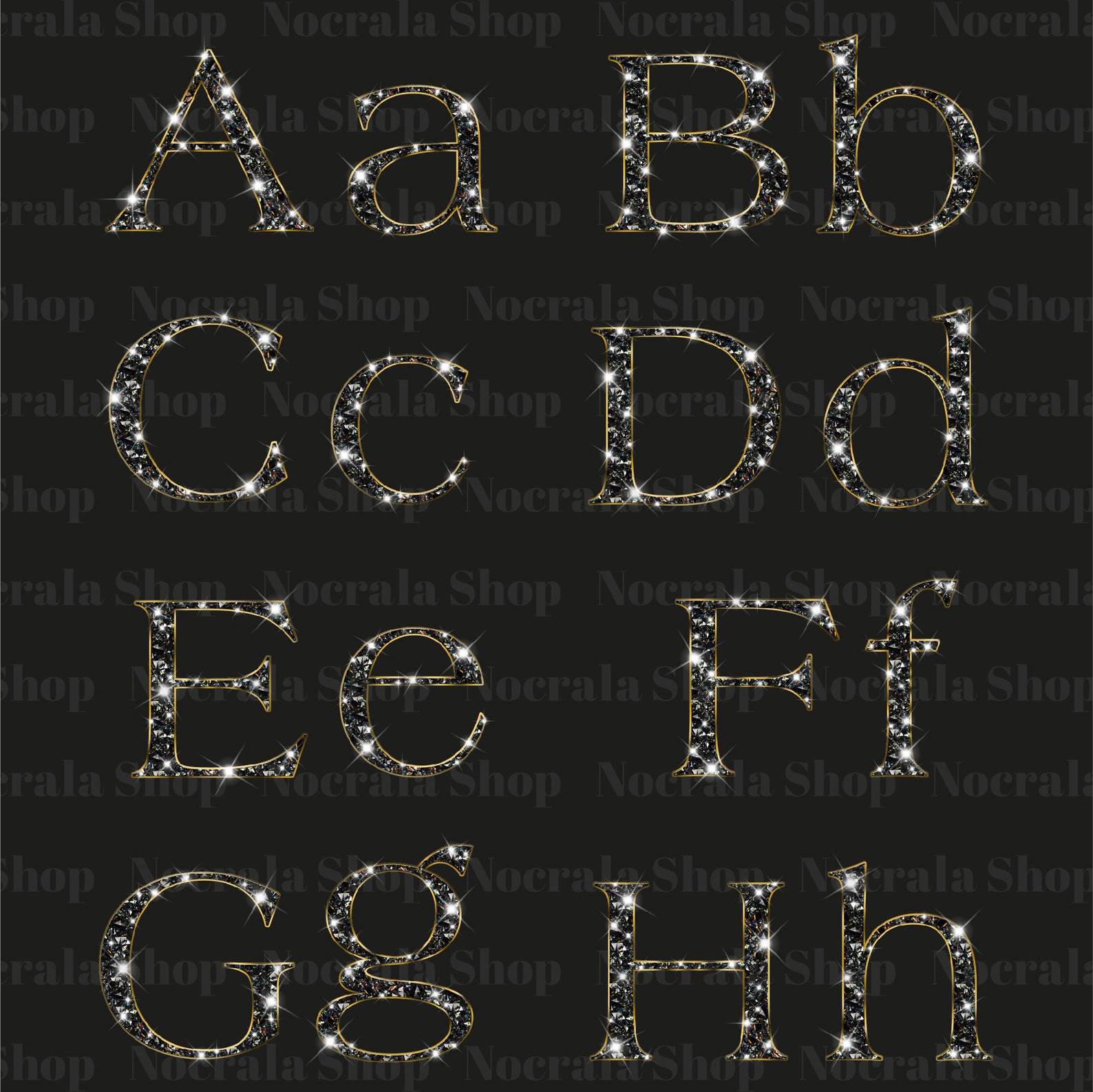 Black Diamond Alphabet Clipart, PNG Digital Clip Art, Black Diamond Letters, Numbers, Symbols ...
