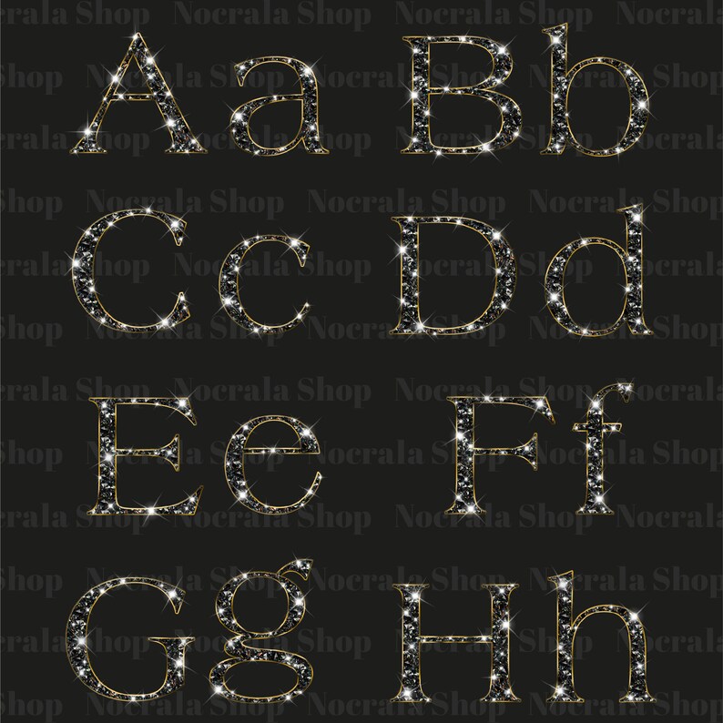 Black Diamond Alphabet Clipart, PNG Digital Clip Art, Black Diamond Letters, Numbers, Symbols ...