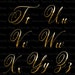 Gold Chrome Cursive Alphabet Clipart PNG Clip Art Gold - Etsy
