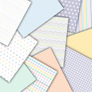 Essential Geometric Pastel Digital Paper, Pastel Backgrounds, Bundle ...