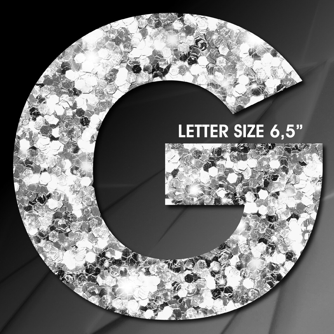Silver Chunky Glitter Alphabet Clipart, PNG Digital Clip Art, Silver ...