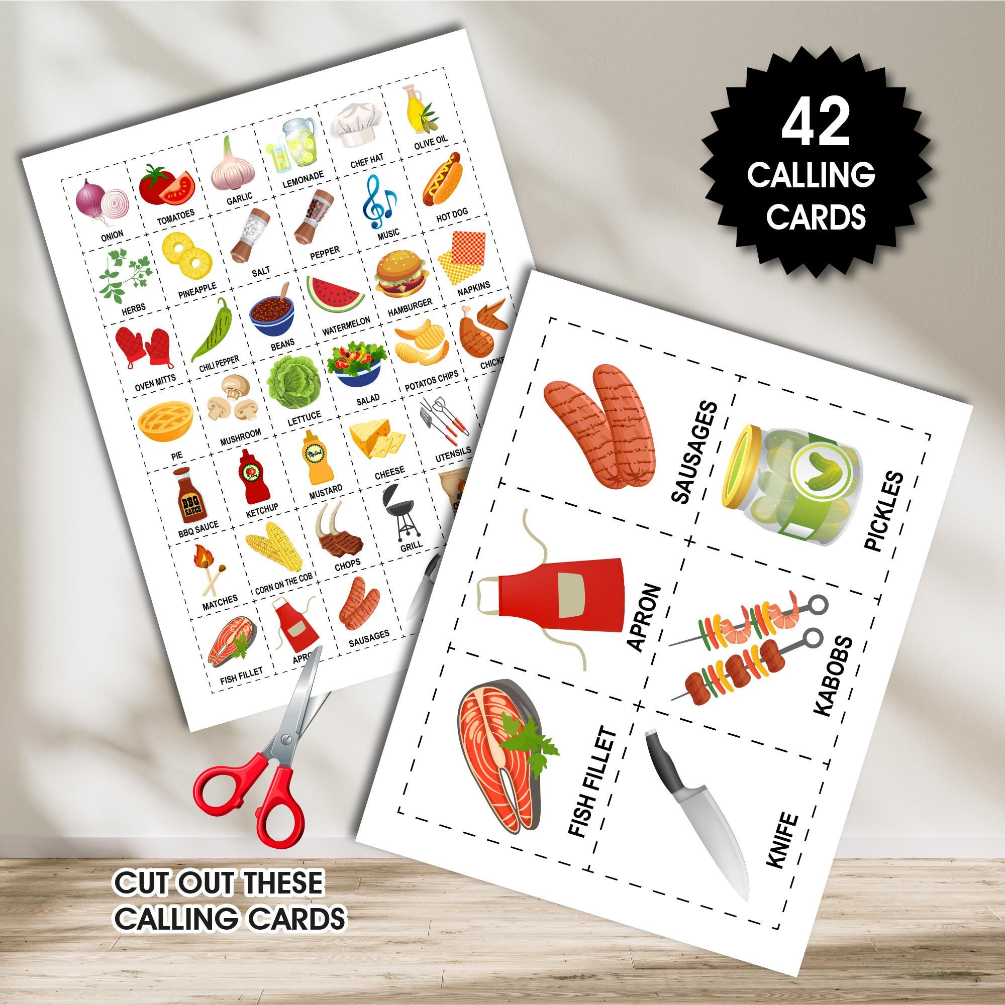 BBQ Bingo Game, 40 Unique Cards, Backyard Party (PDF) - Etsy