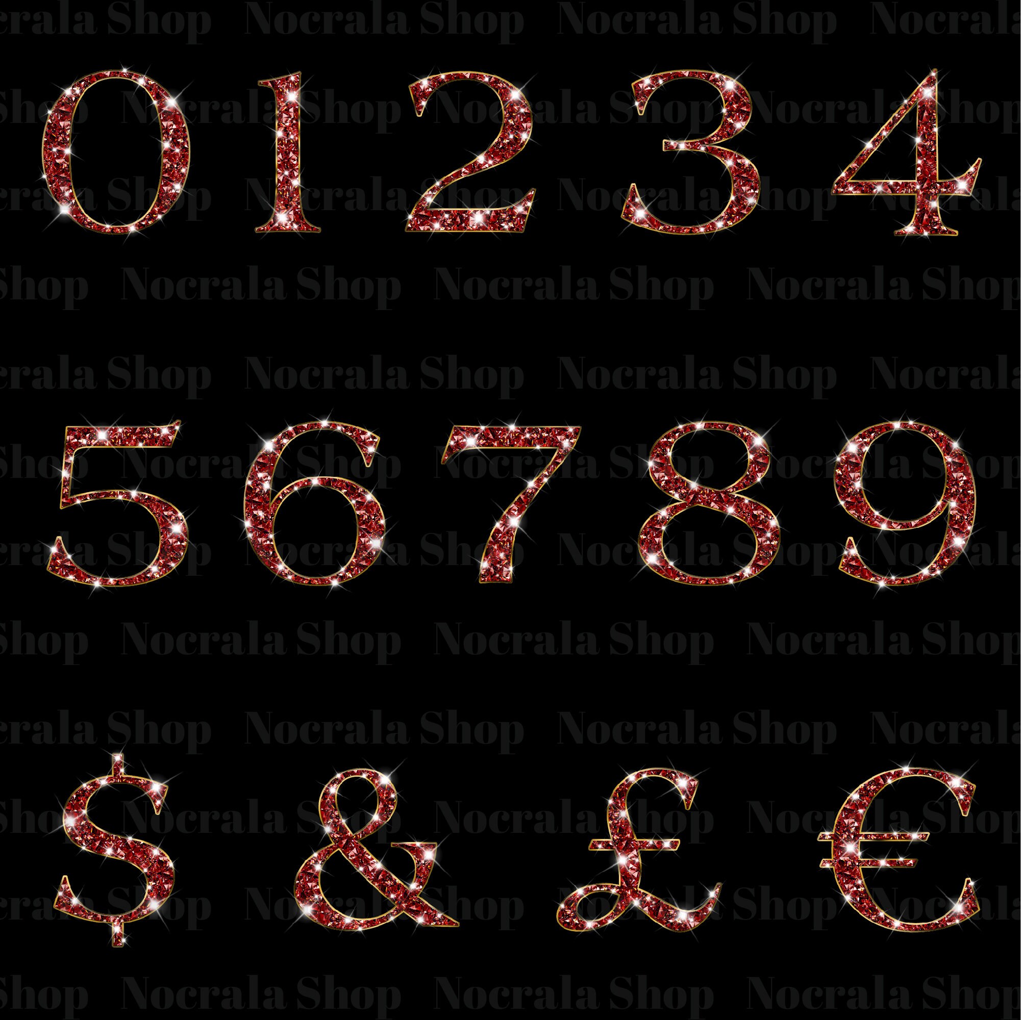 Red Diamond Alphabet Clipart, PNG Digital Clip Art, Red Diamond Letters ...