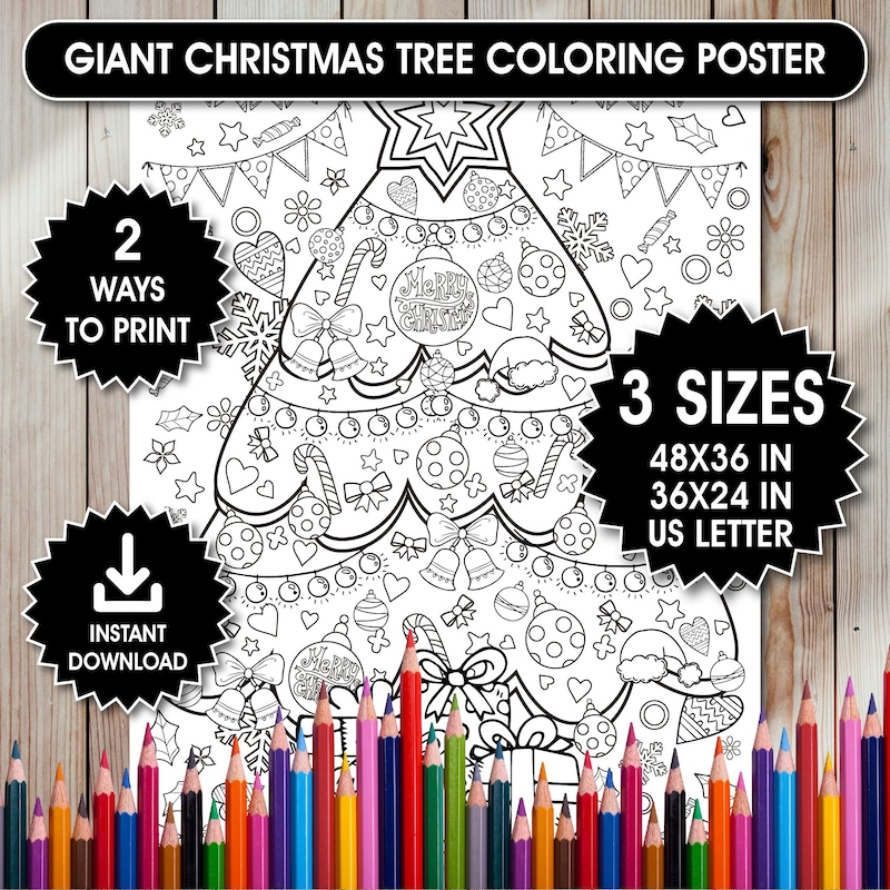 Colouring Giant Christmas - Etsy