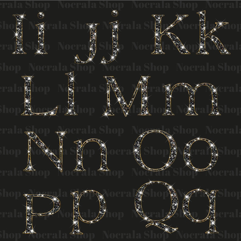 Black Diamond Alphabet Clipart, PNG Digital Clip Art, Black Diamond Letters, Numbers, Symbols ...
