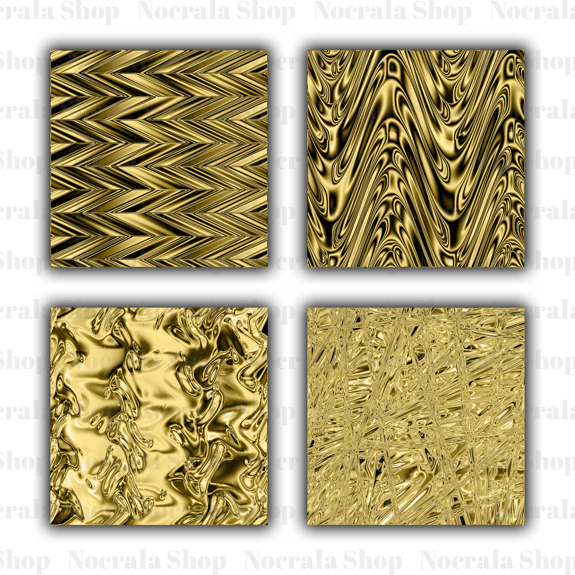 Gold Chrome Digital Paper, Gold Chrome Scrapbook Papers, Instant ...