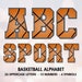 Basketball Alphabet Clipart, PNG Digital Clip Art, Basketball Letters ...