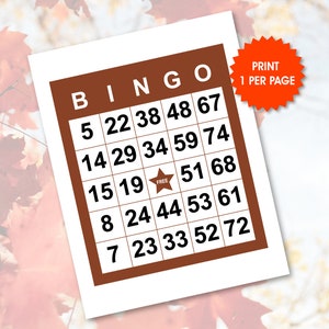 300 Autumn Colors Bingo Cards, 1, 2, or 4 per Page, Fun Party Game ...