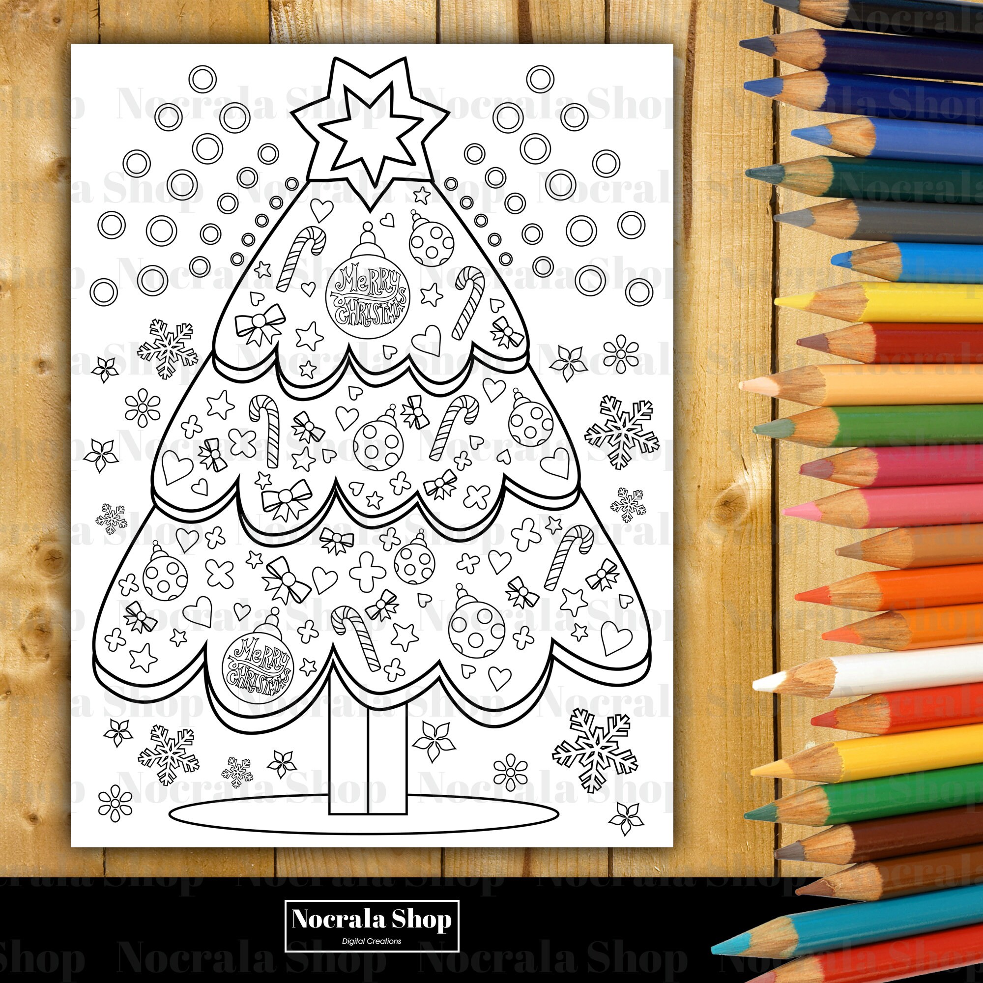 5 Giant Coloring Christmas Posters, Coloring Poster, Holiday Coloring ...