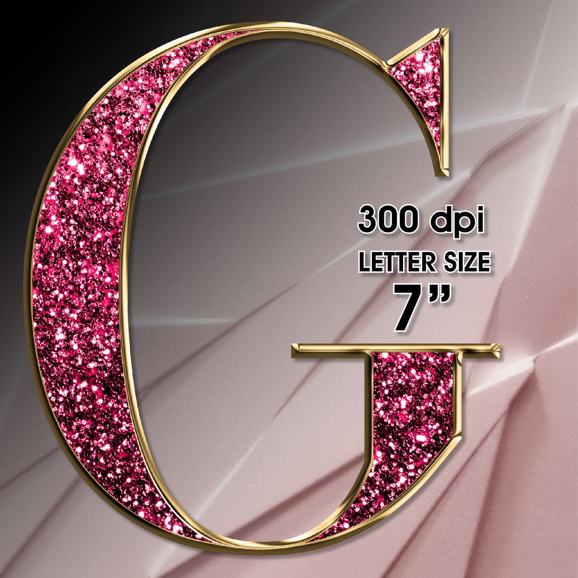 Hot Pink Glitter Glam Alphabet Clipart, PNG Digital Clipart, Hot Pink ...