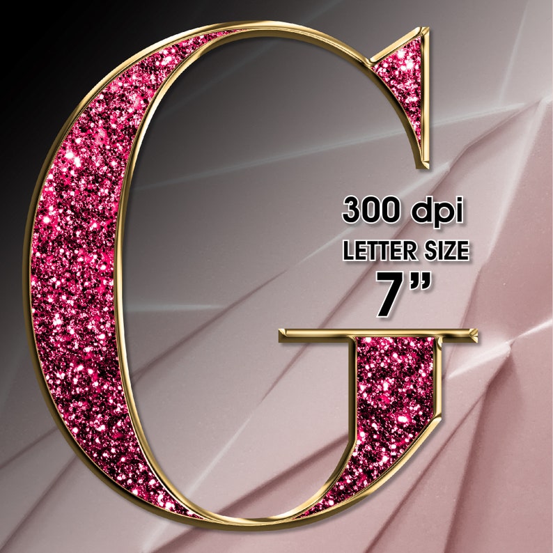 Hot Pink Glitter Glam Alphabet Clipart, PNG Digital Clipart, Hot Pink ...