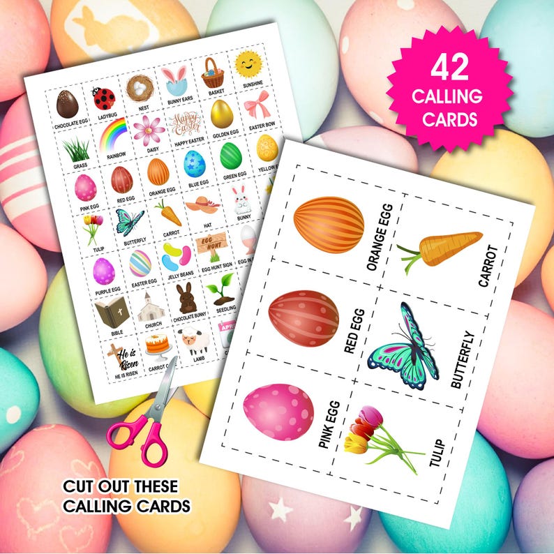 Easter Bingo Cards, Kids Party Game, Classroom Activity (digital ...