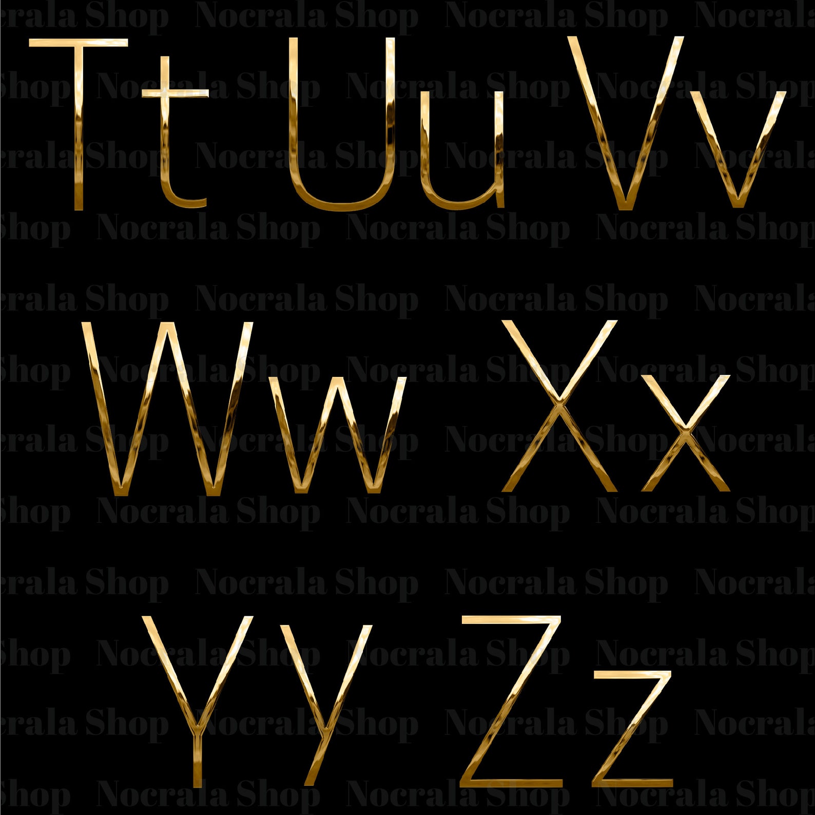 Gold Chrome Alphabet Clipart, High Shine Letters (PNG Digital Download ...