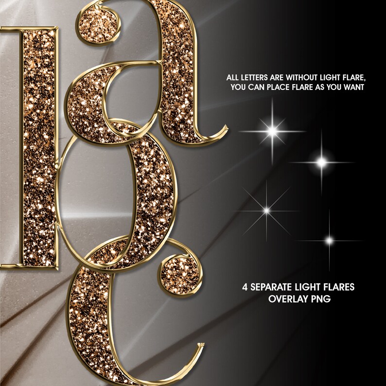 Gold Glitter Glam Alphabet Clipart, PNG Digital Clip Art, Bling Alphabet, Sparkling Gold Foil ...
