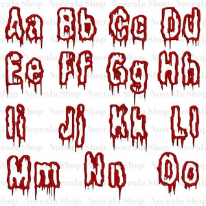 Red Blood Alphabet Clipart, Letters PNG Clipart, Horror Letter ...