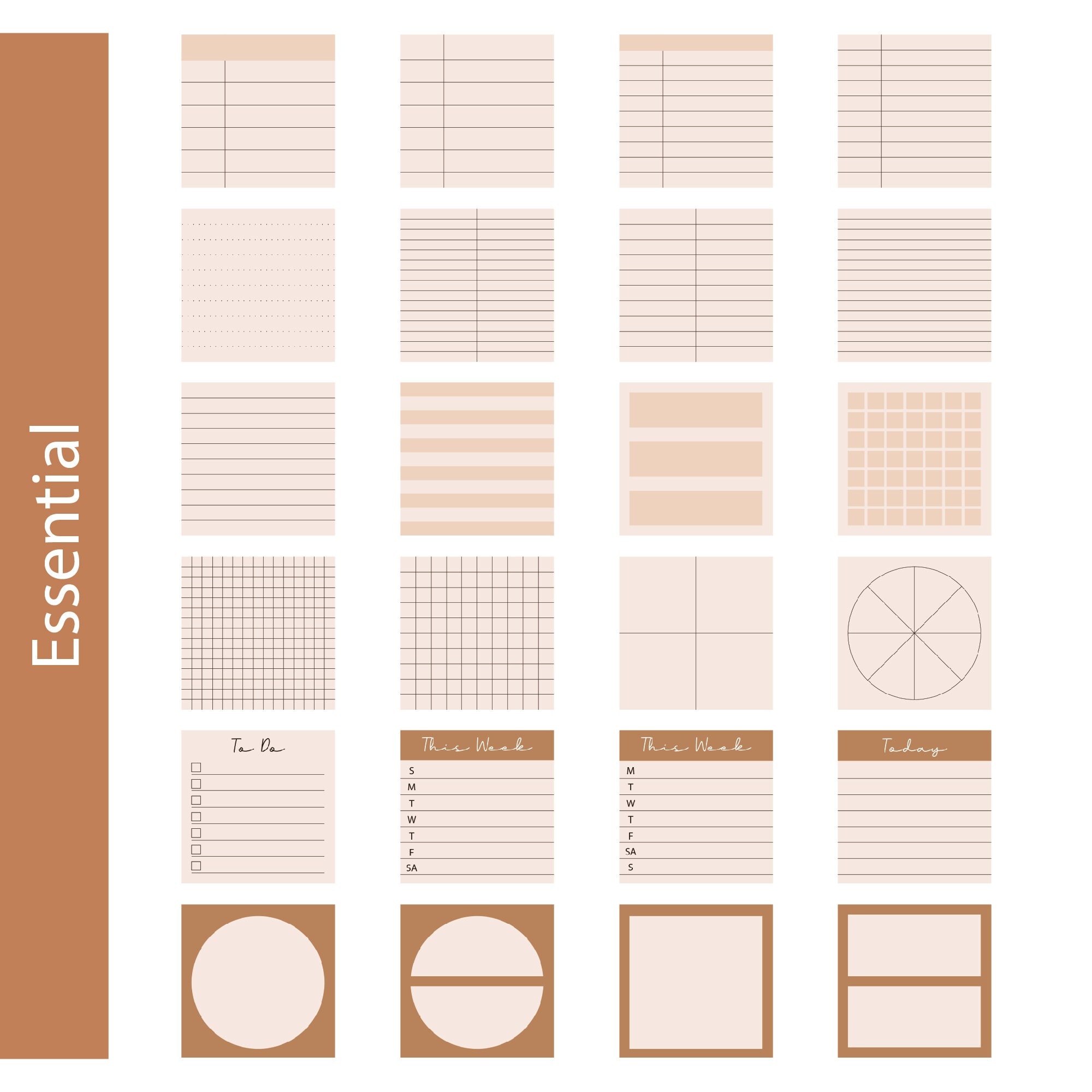144 Essential Sticky Notes Clipart With Lines, Grids, Circle, Squares ...
