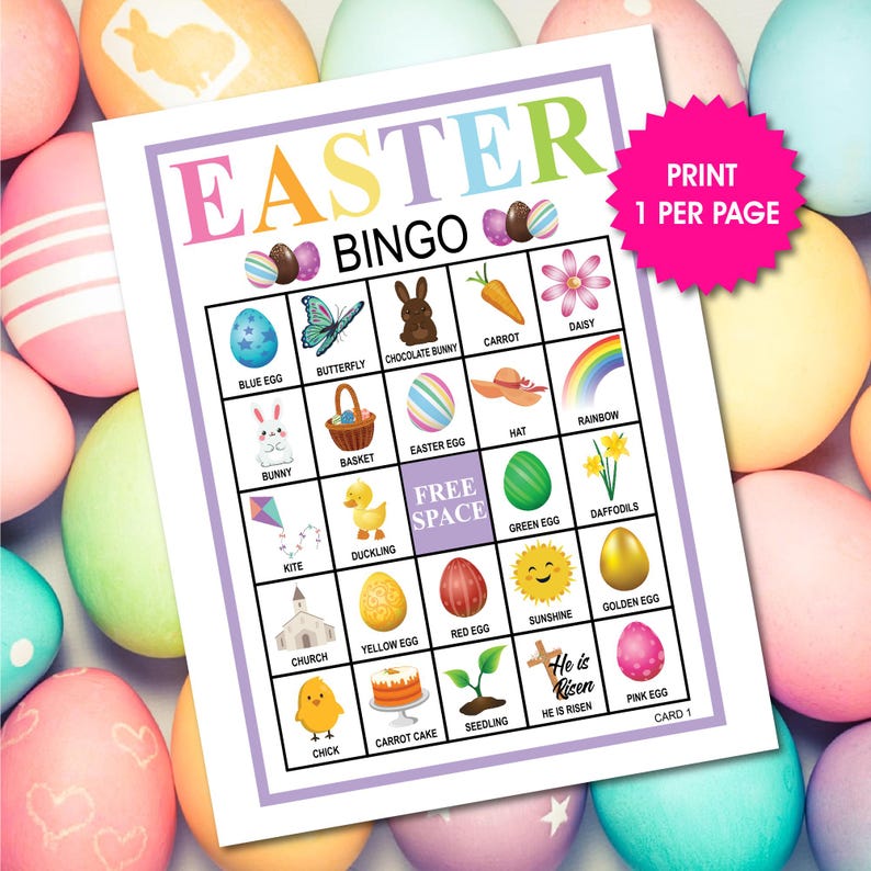 Easter Bingo Cards, Kids Party Game, Classroom Activity (digital ...