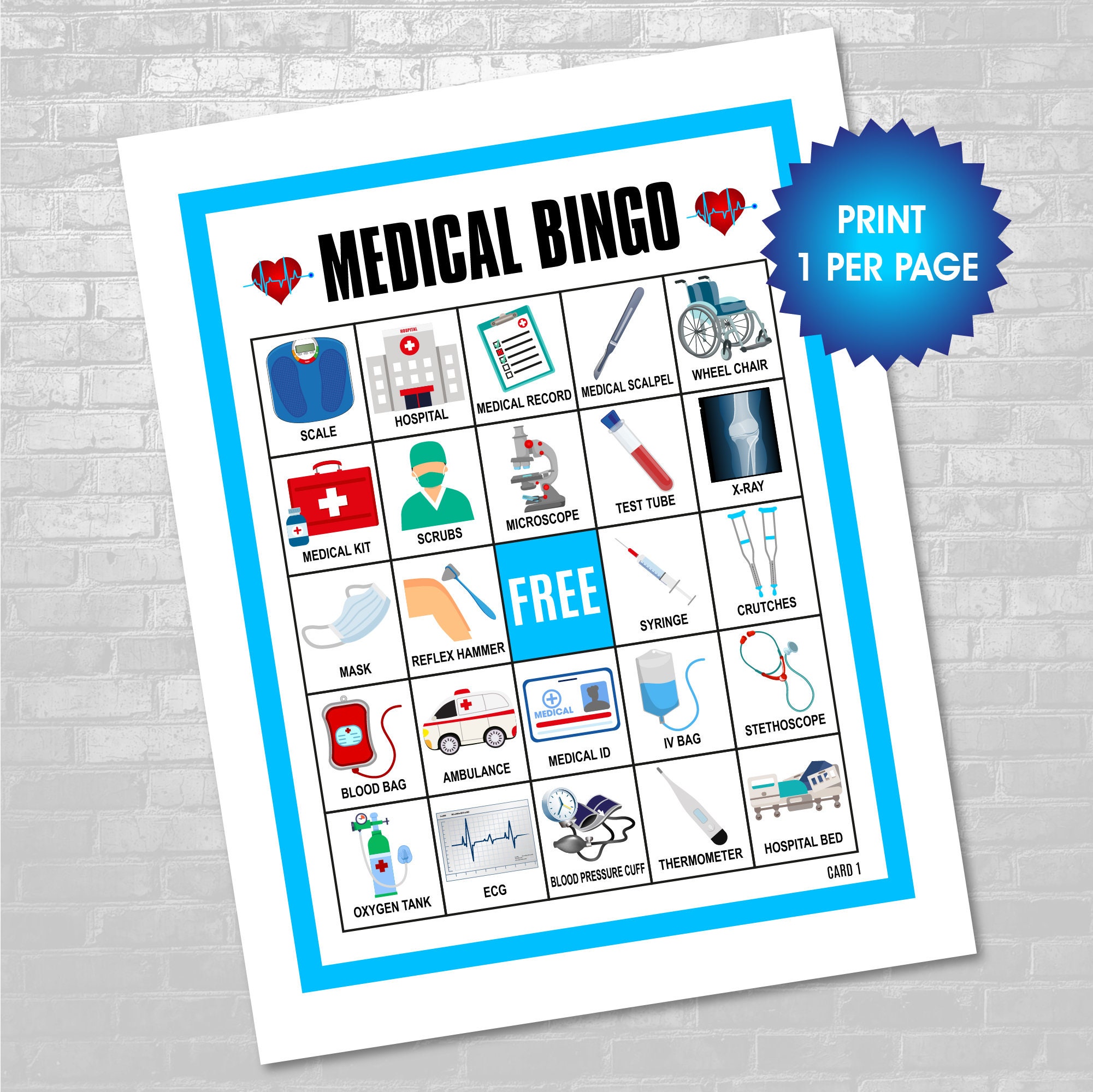 30 Printable Medical Bingo Cards, Doctor Bingo, Fun Grad Game, Nurse ...