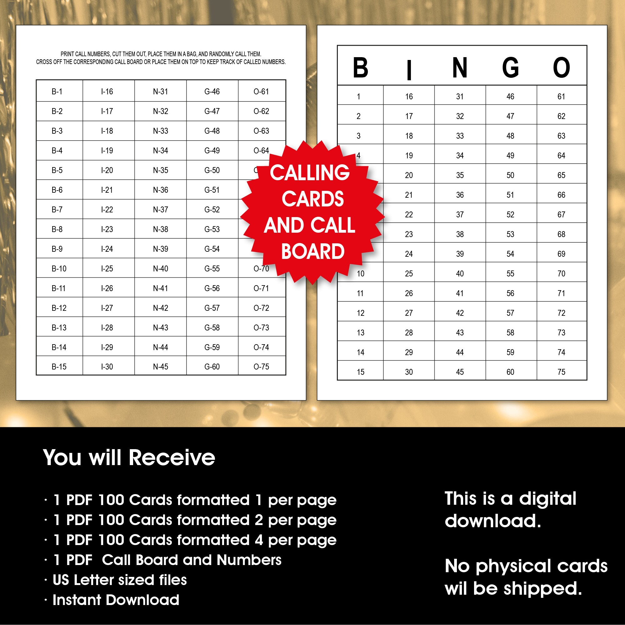 100 Happy 60th Birthday Bingo Cards, 1, 2 or 4 per Page, Fun Party Game, Birthday Activity ...