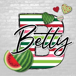 4 Watermelon Alphabets Clipart, PNG Digital Clip Art, Watermelon ...