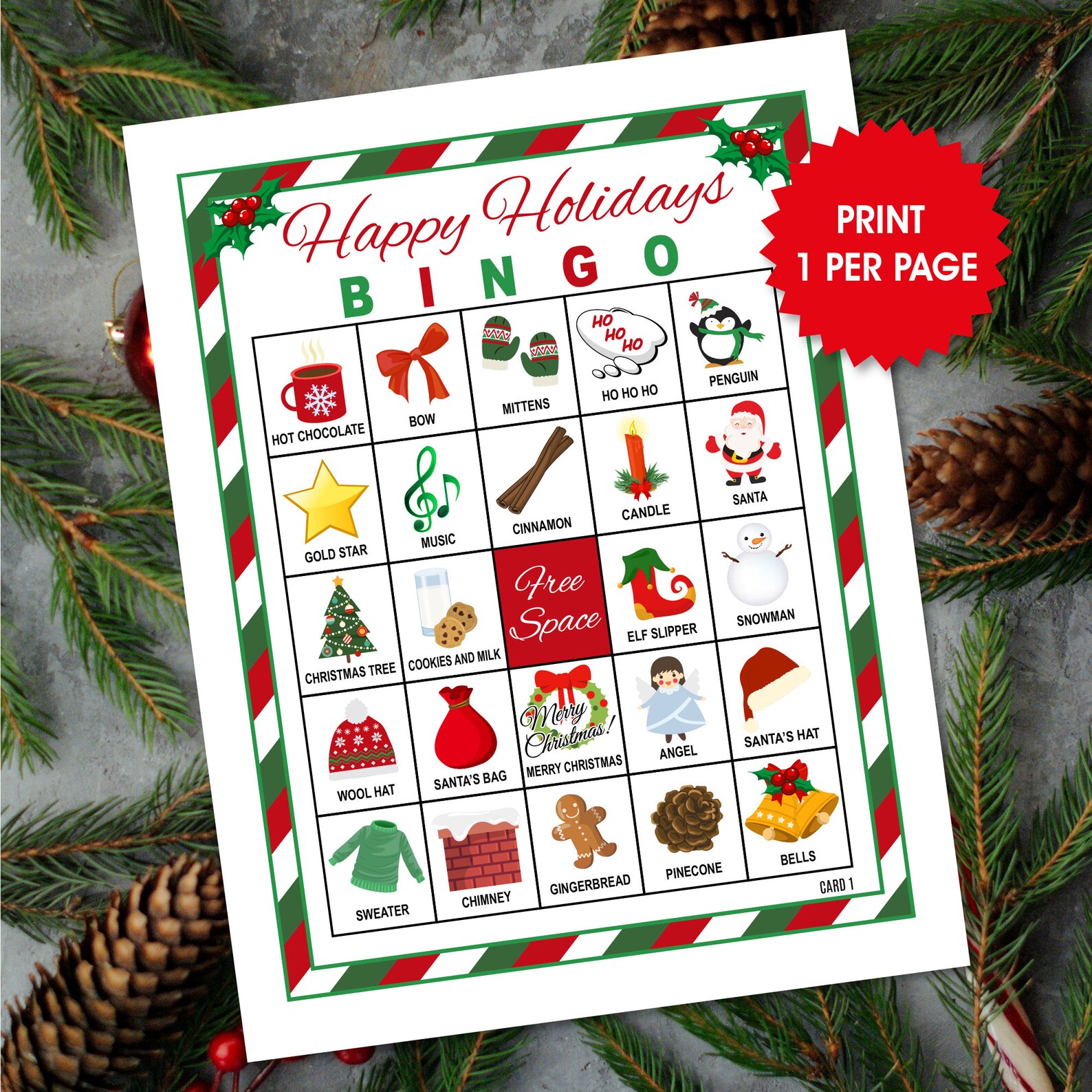 30 Happy Holidays Bingo Cards, Holiday Party Game, Printable Kids ...