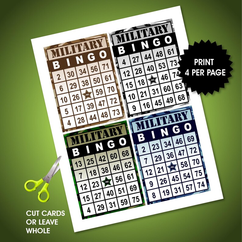 100 Military Bingo Cards, Patriotic Party Game (PDF) - Etsy